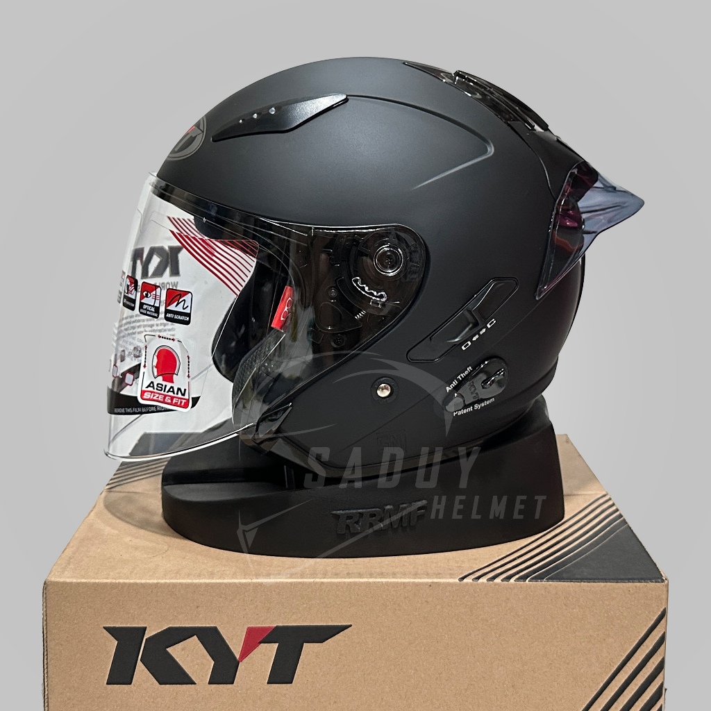 KYT GALAXY FLAT R HALF FACE HELMET SNI DOT ORIGINAL SPOILER 3D KYT ...