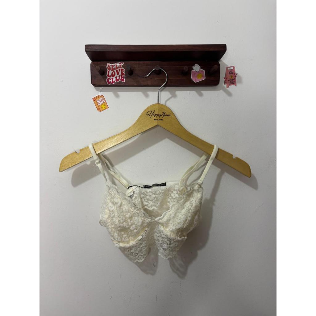 STRADIVARIUS WHITE LACE BRALETTE | Shopee Malaysia