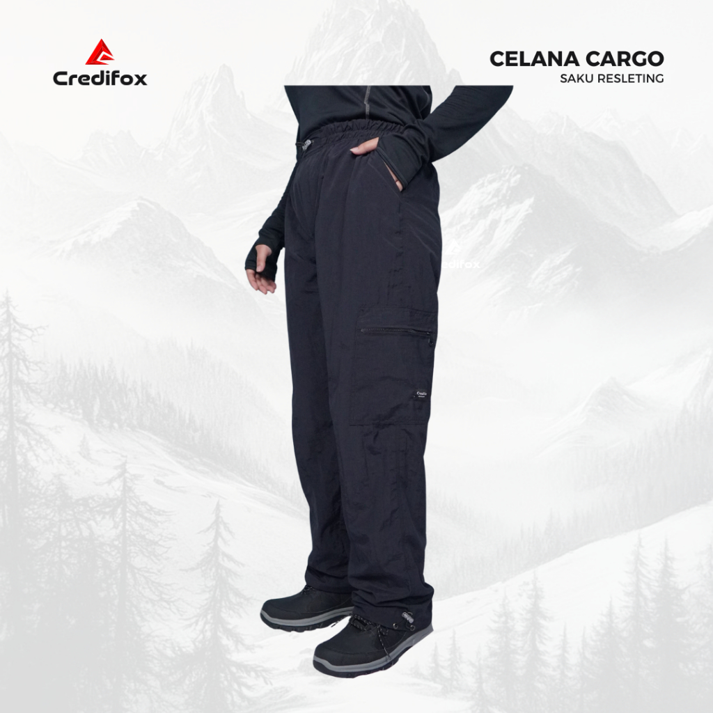 CREDIFOX Men's Cargo Pants, Taslan Cringkle Material, Zipper Pockets ...