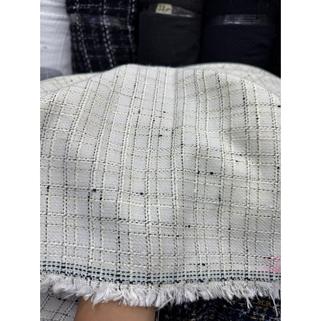 Zara Imported Garment Tweed Wool Material (Black, White, and Bw only ...