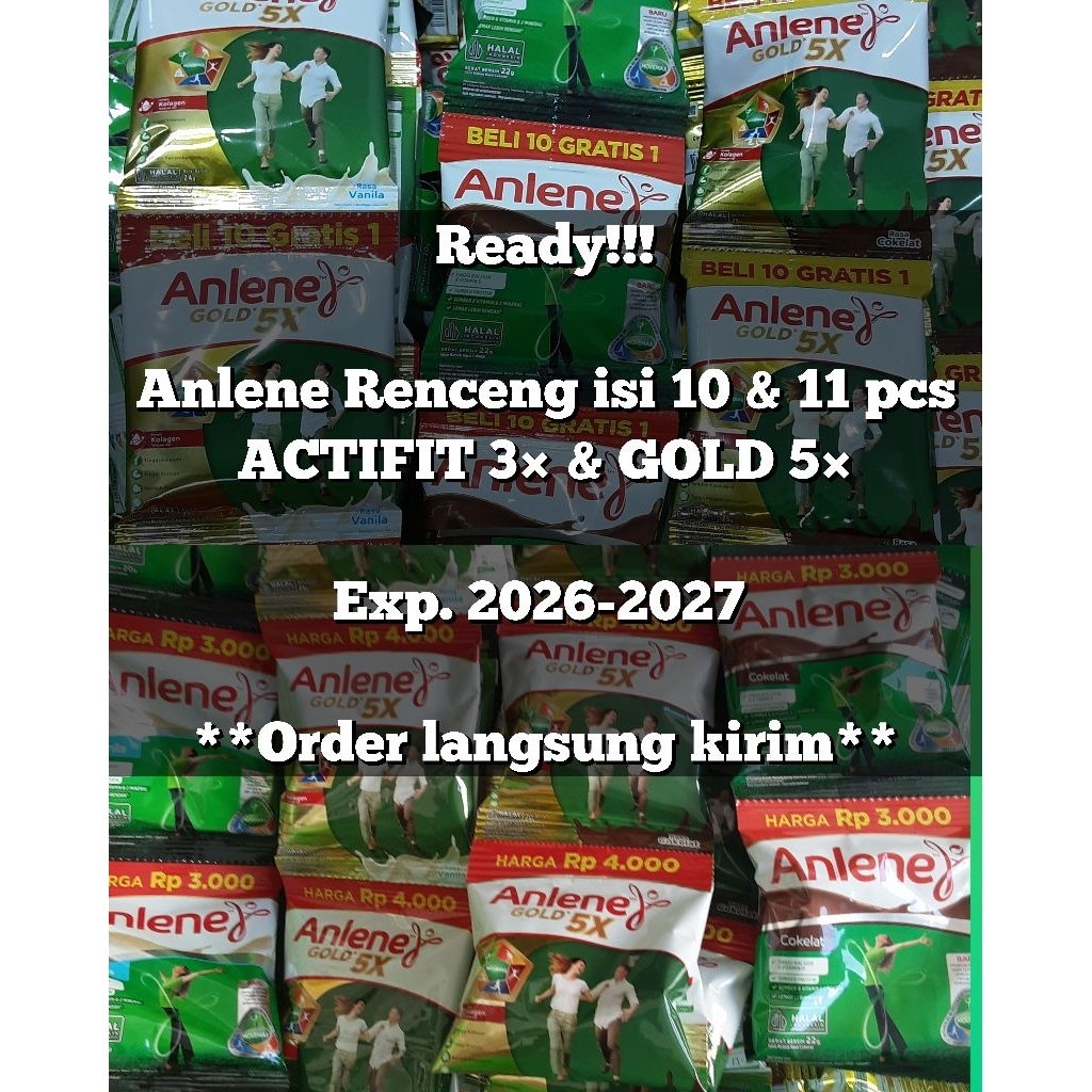 ANLENE ACTIFIT 3X + GOLD 5X / PACK OF 10 and 11 SACHETS / EXP. 2026 ...