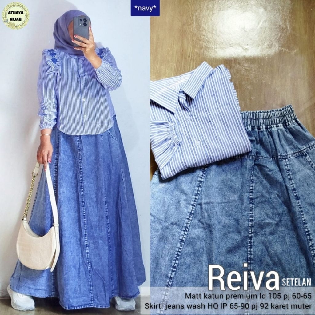 Reiva Umbrella Jeans Skirt Mix Channel Set (Athaya) | Shopee Malaysia