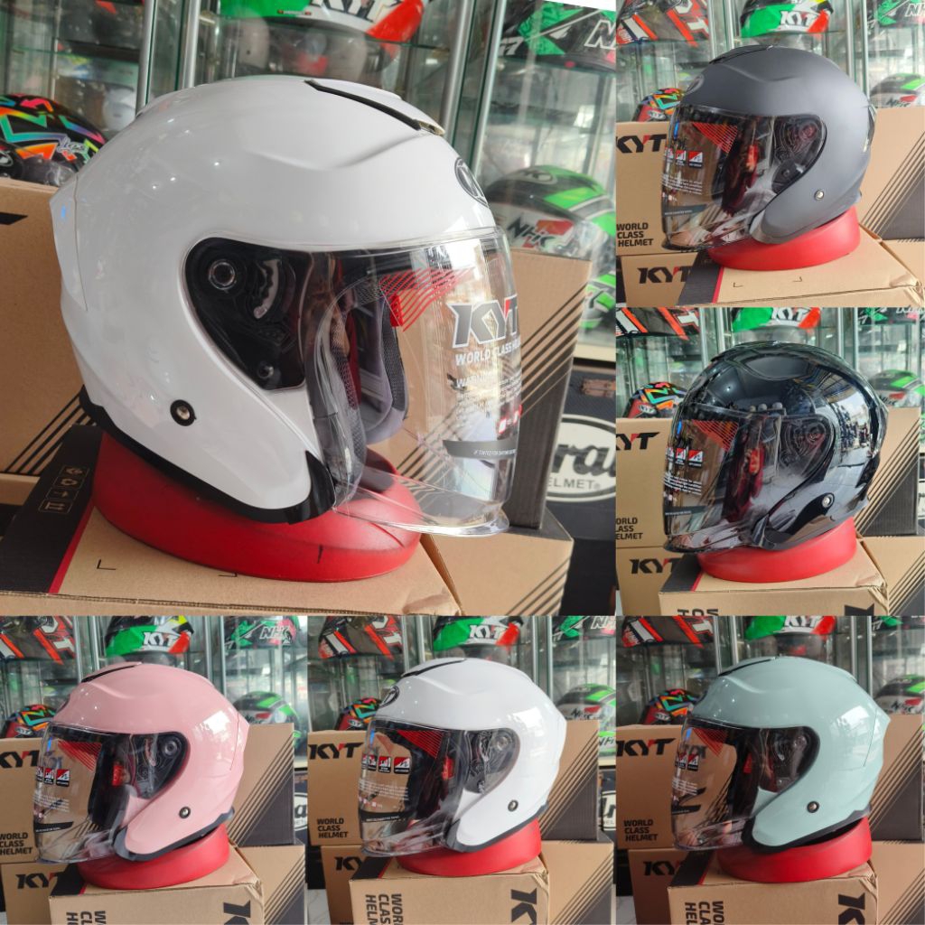 Kyt Kyoto Ranger 2.0 Solid White Pink Black Black Doff SNI DOT Original ...
