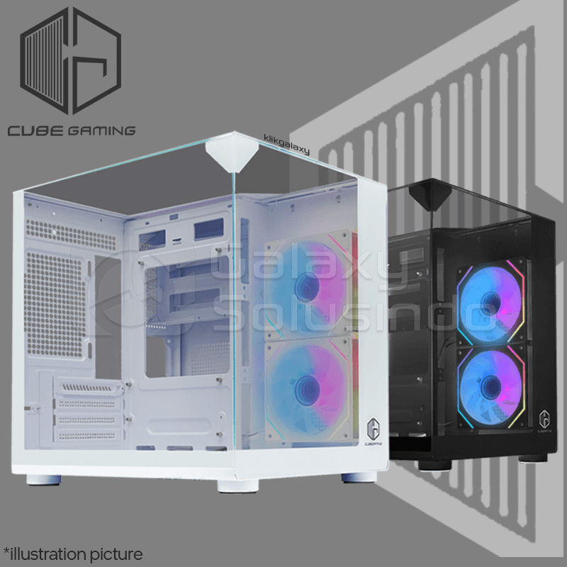 CUBE GAMING CIELO V2 Tempered Glass M-ATX Gaming Case - Black / White ...