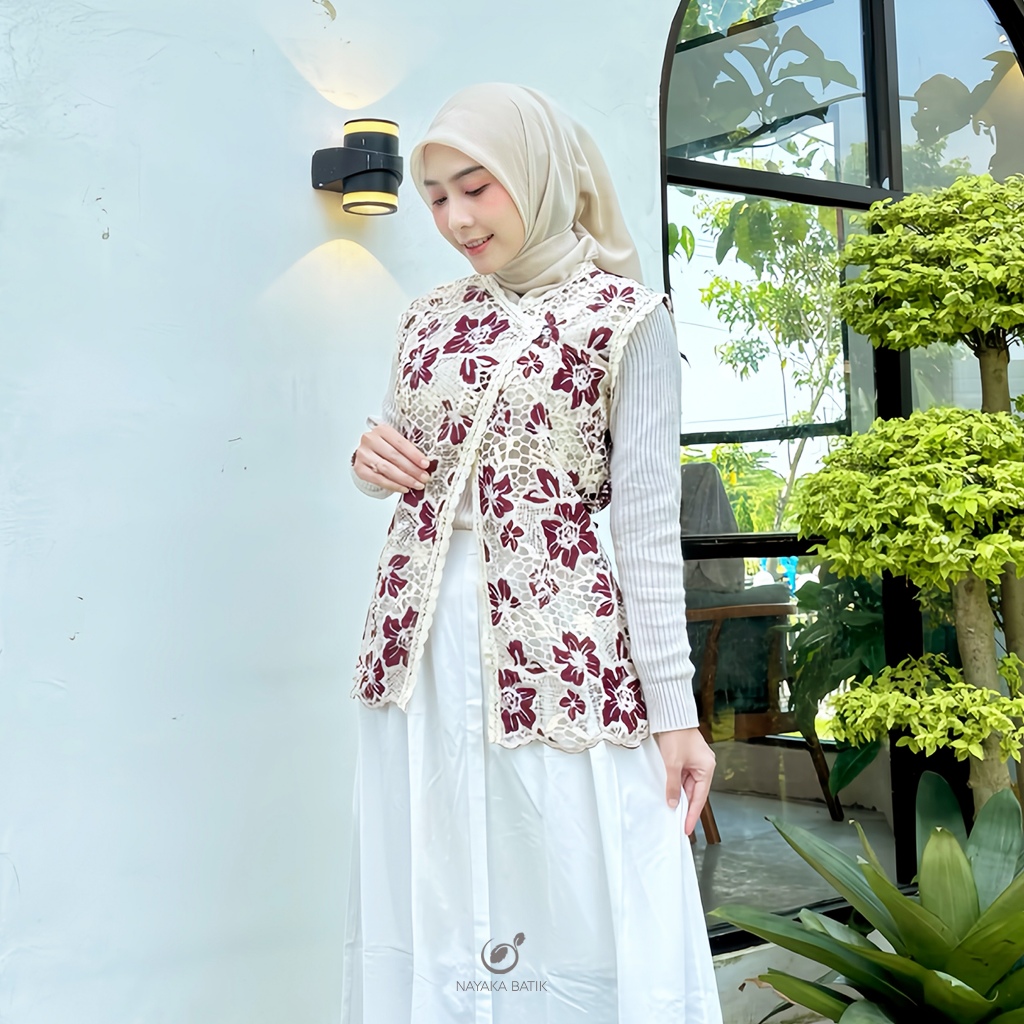 NAYAKA BATIK - Modern Women's Vest Tulle Prodo HANA Outer Fit On Body ...