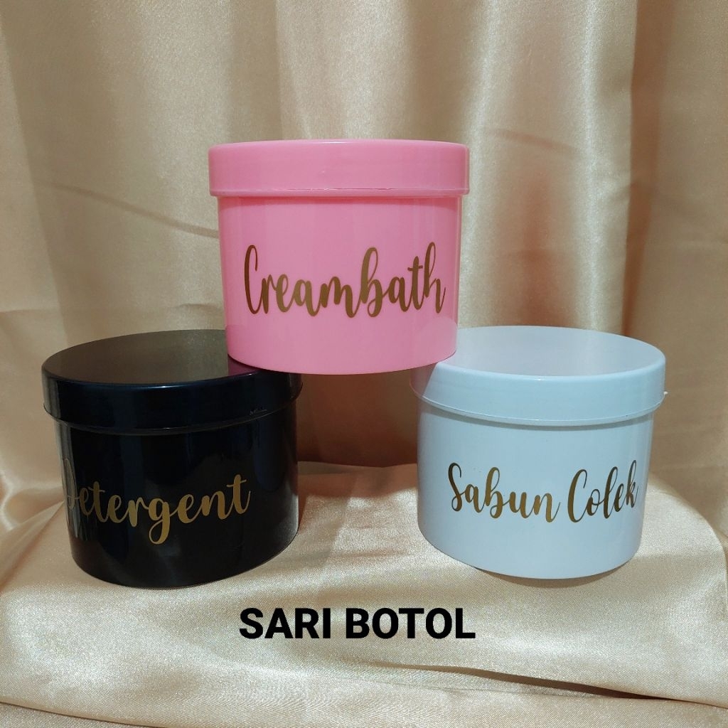 SCRUB CONTAINER 500ML CREAMBATH CONTAINER WITH FREE CUTTING STICKER ...