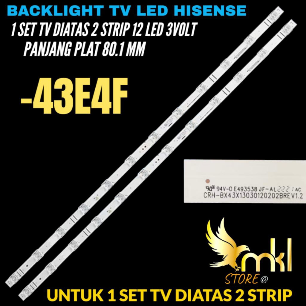 HISENSE LED TV BACKLIGHT 43 INCH 43E4F TV BACKLIGHT 43 INCH | Shopee ...