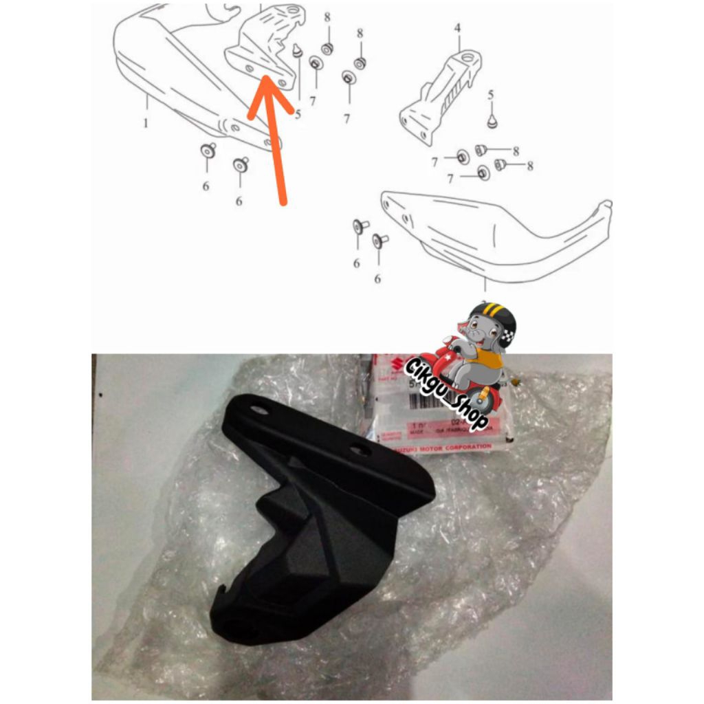 KNUCKLE BRACKET COVER R / RIGHT (Gb. 2) SUZUKI V-STROM SX250 57472 ...