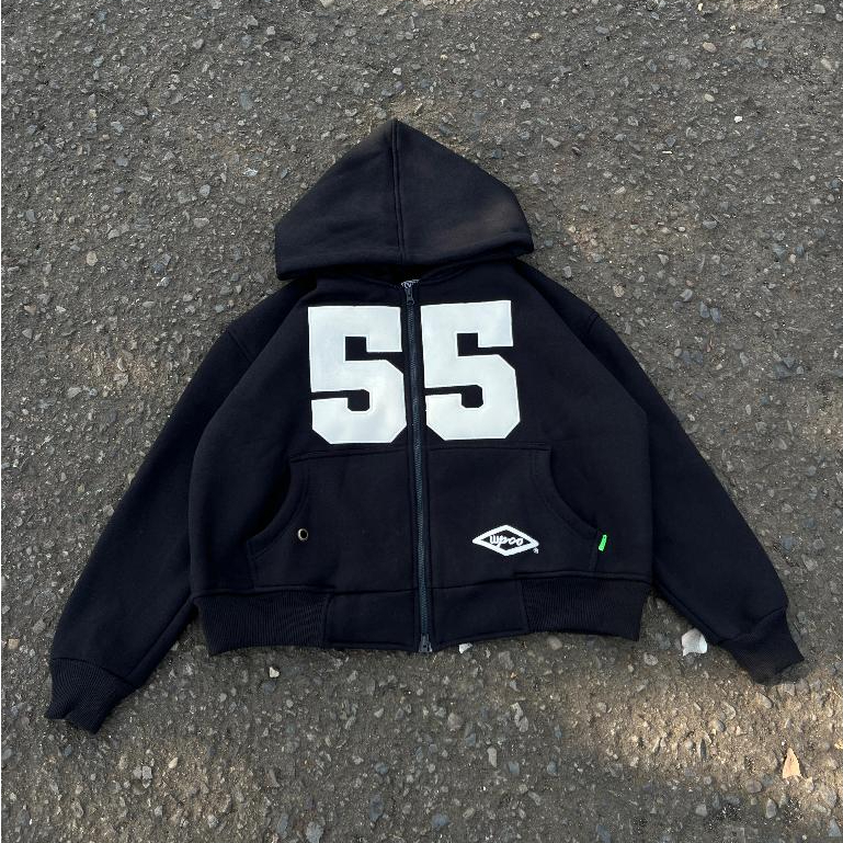 WP COMPANY Hoodie Double Zipper FIVE Black Boxy WRPLNCO / WP COMPANY ...