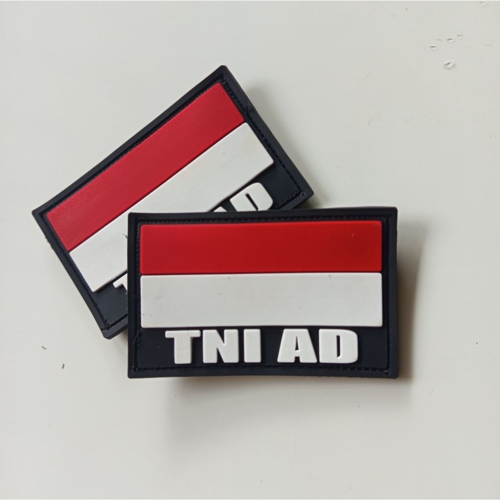 Rubber patch INDONESIAN FLAG logo - TNI-AD WRITING/velcro rubber emblem ...