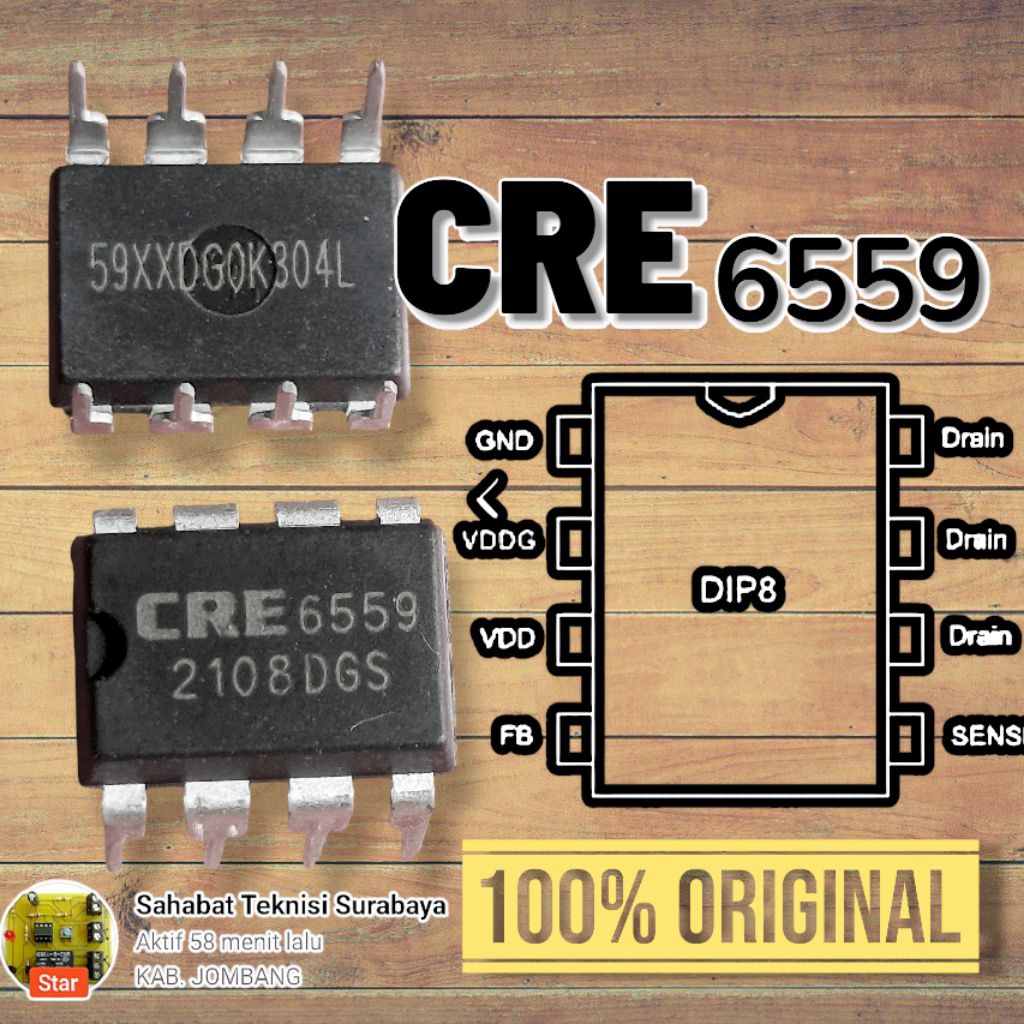 CRE6559 PWM controller with high voltage MOSFET | Shopee Malaysia