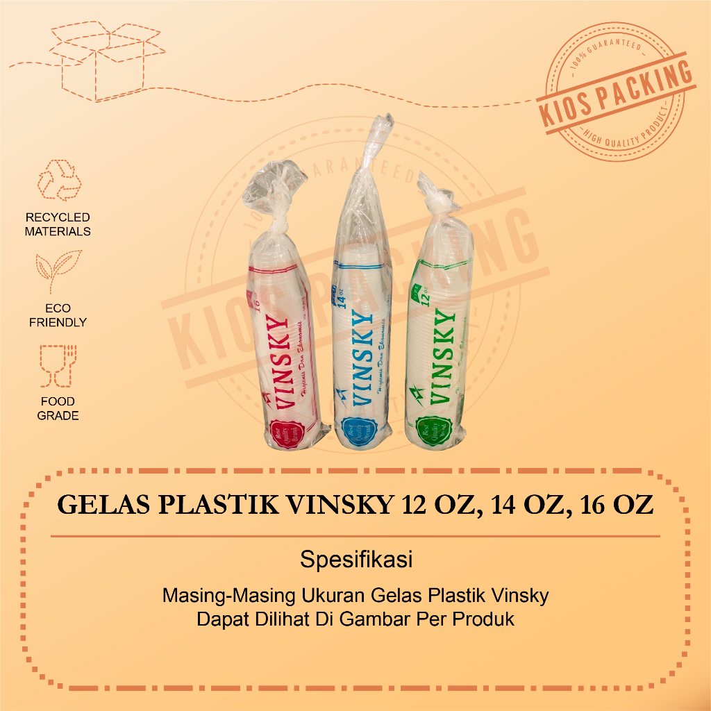 Clear Plastic Cups 12oz 14oz 16oz Contents 50pcs / Pop Ice Glasses / Vinsky Clear Flat Oz Cups ...