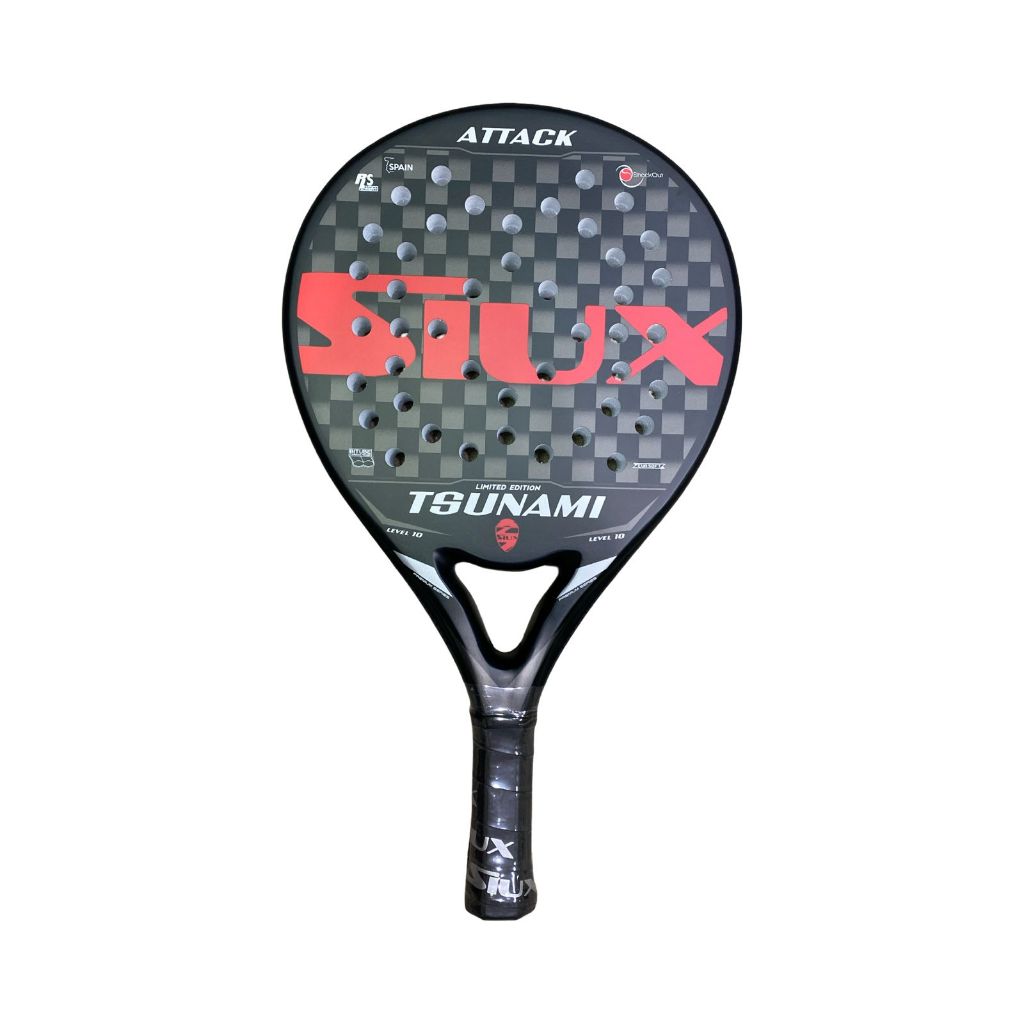 MERAH SIUX Tsunami Attack 3K Carbon Level 10 Red Padel Racket | Shopee ...