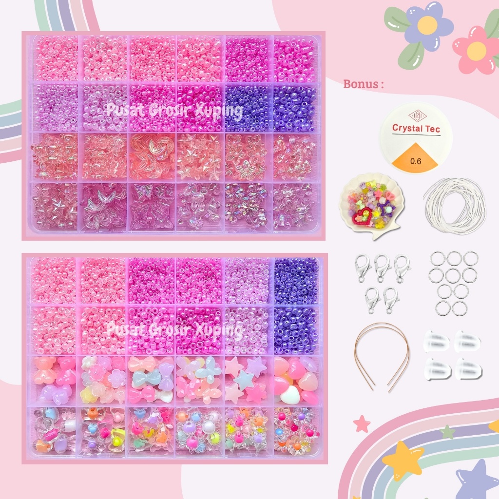 PGX - DIY Craft Kit Aesthetic Bead Bracelet - Sand Bead 1 Complete Box ...