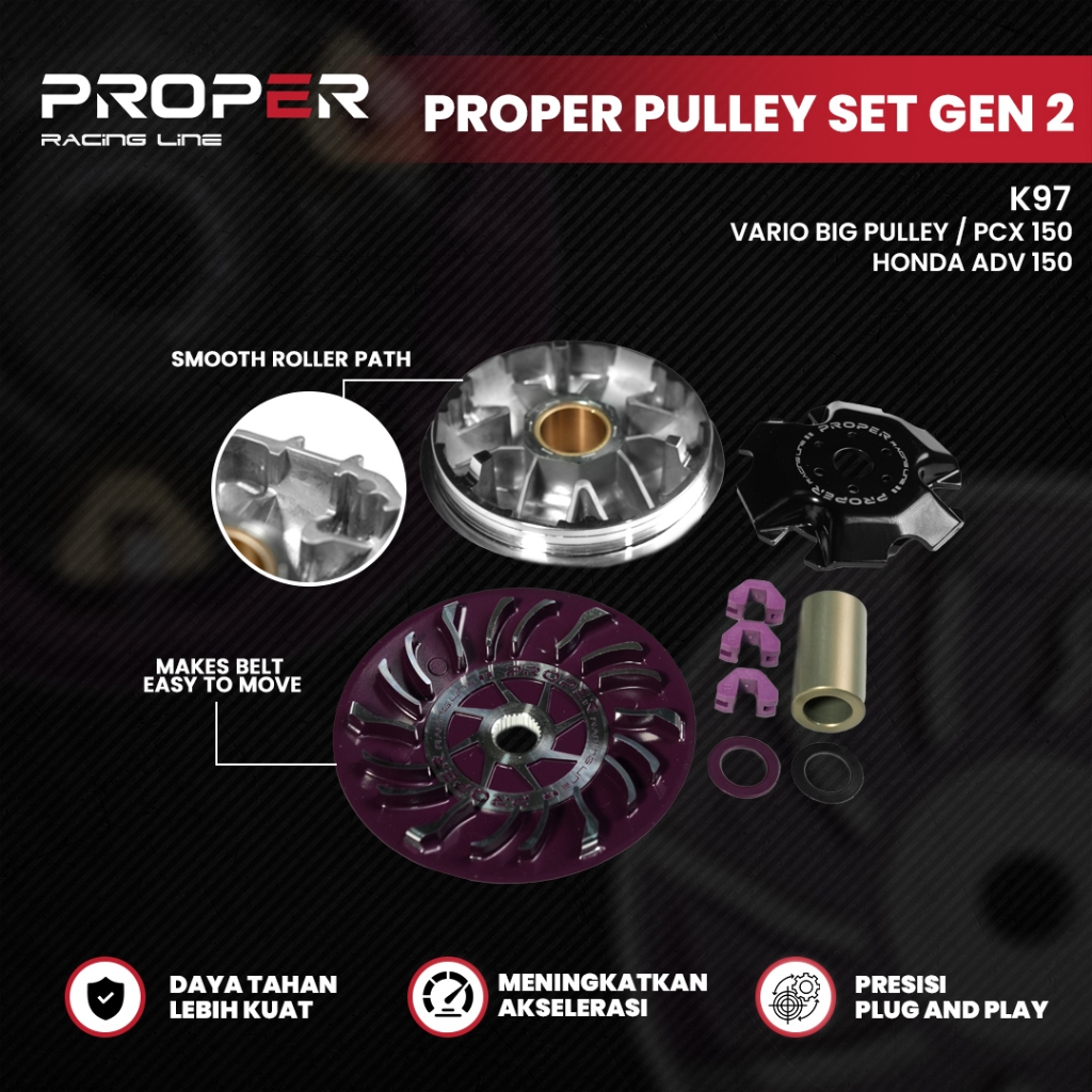 Pulley Proper GEN 2 Roller House Vario 125 150 160 PCX ADV 150 Genio ...