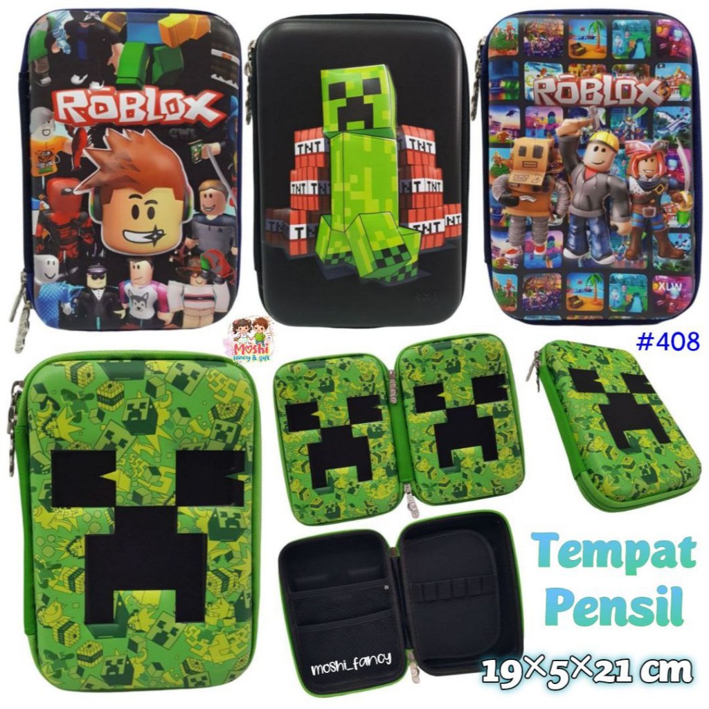 Minecraft and Roblox Pattern Pencil Case / Roblox Stationery ...