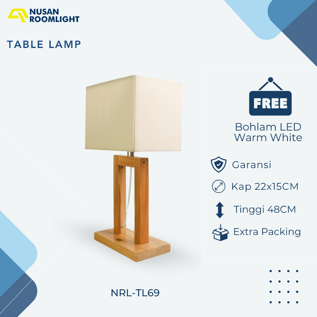 Minimalist Wooden Bedside Table Lamp Japandi Aesthetic Nusan Roomlight TL69 Decorative Lamp for ...