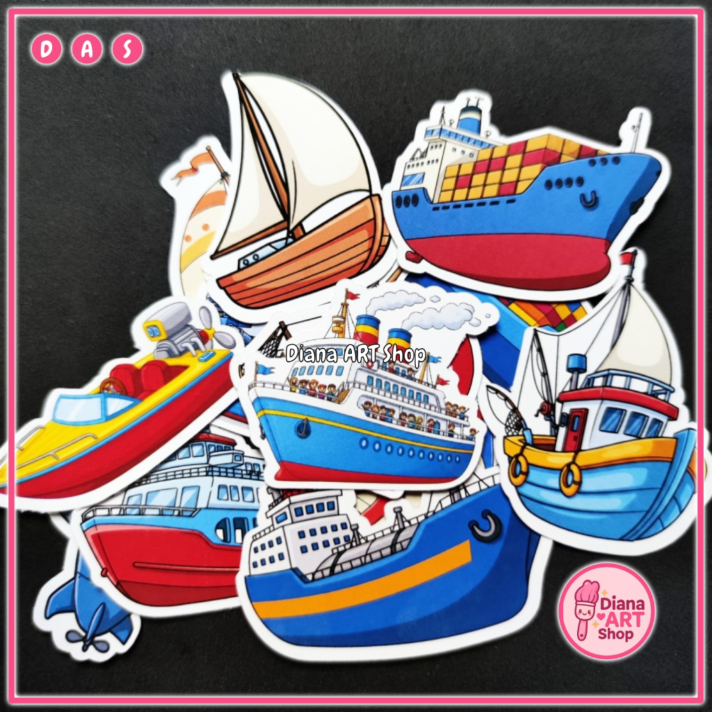 Ship stickers, glossy paper stickers, images of ships, 15 pcs | Shopee ...