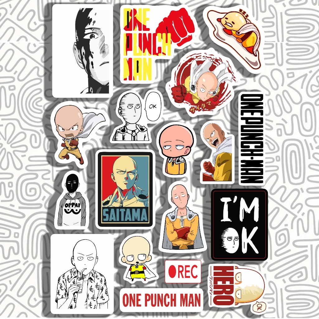 One Punch Man Sticker || Stikier Anime Saitama \\ Helmet Sticker Case ...