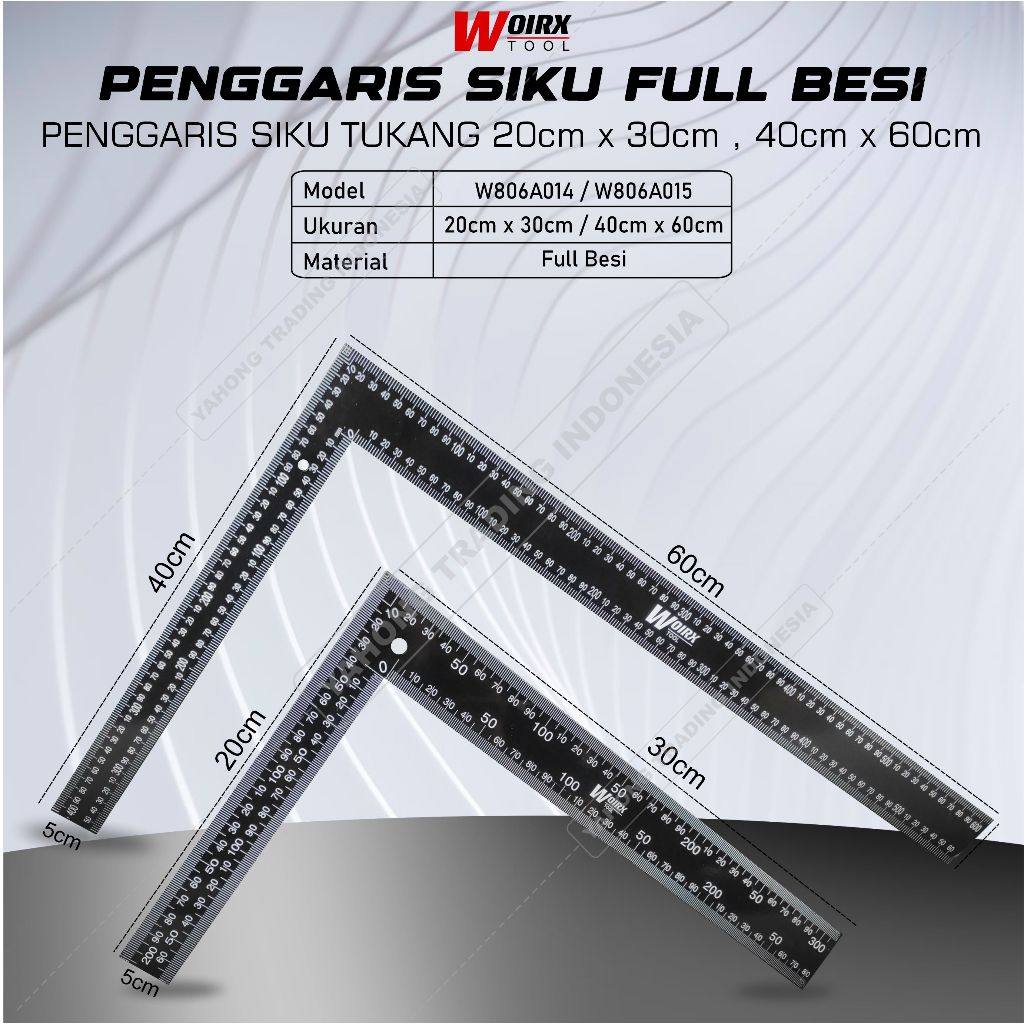 SIKU L Iron Angle Ruler 40x60 Full Iron Angle Ruler Meter 40 x 60 cm ...