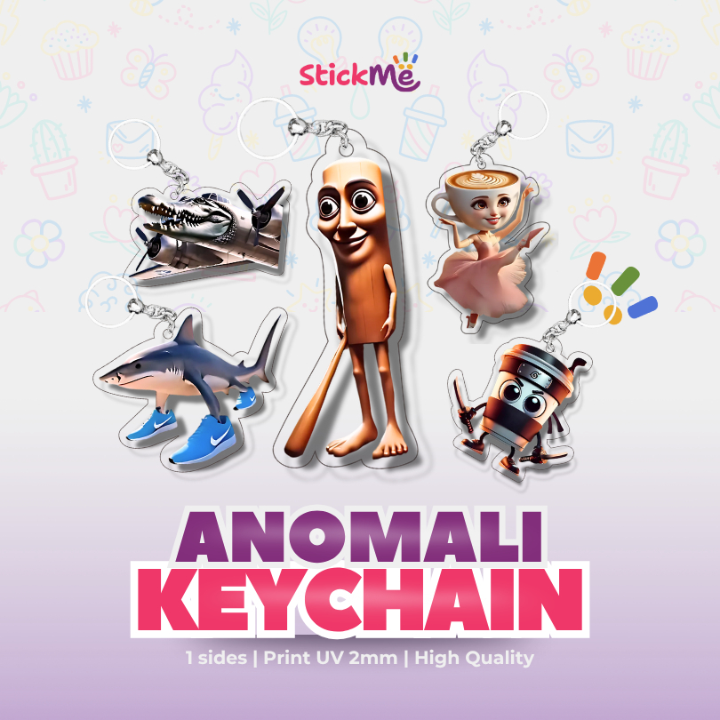 GANTUNGAN StickMe Keychain Ganci Keychain Acrylic Brain Rot Anomali ...