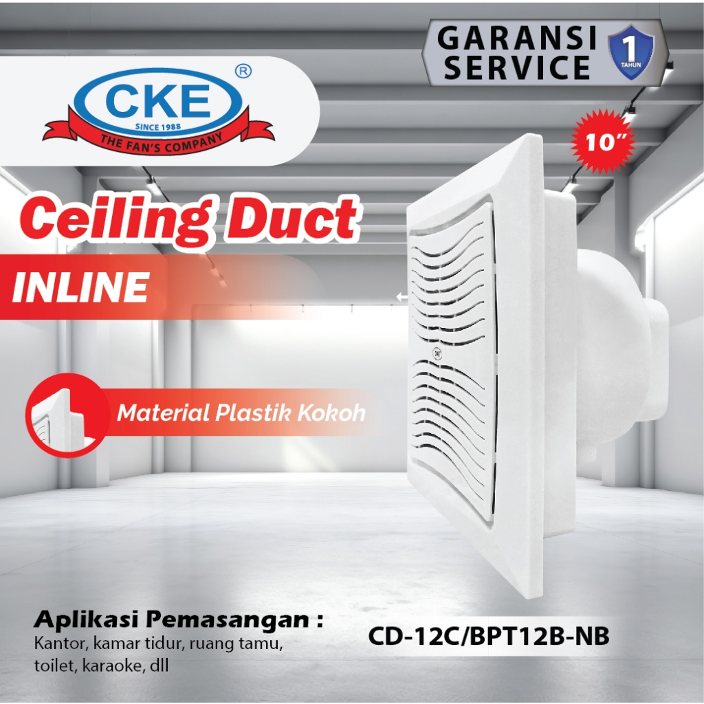 EXHAUST FAN / CEILING FANCeiling Duct CKE CD-12C/BPT12B-NB 10 Inch ...