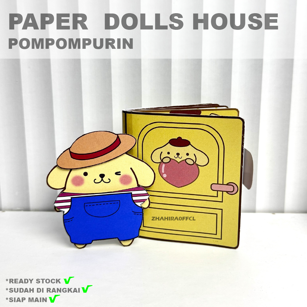 Pompompurin Paper dolls house educational toys for girls to disassemble ...