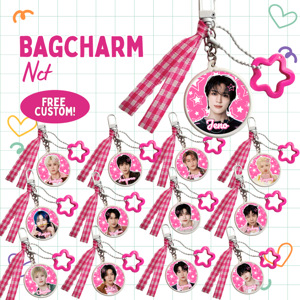 GANTUNGAN NCT Bagcharm Pink Star fanmade / Nct dream nct 127 nct wish ...