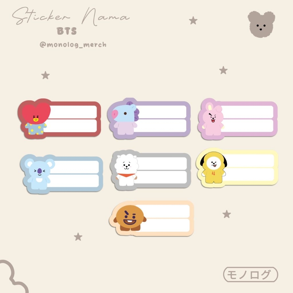 BTS Name Sticker (Get 7pcs) | Shopee Malaysia