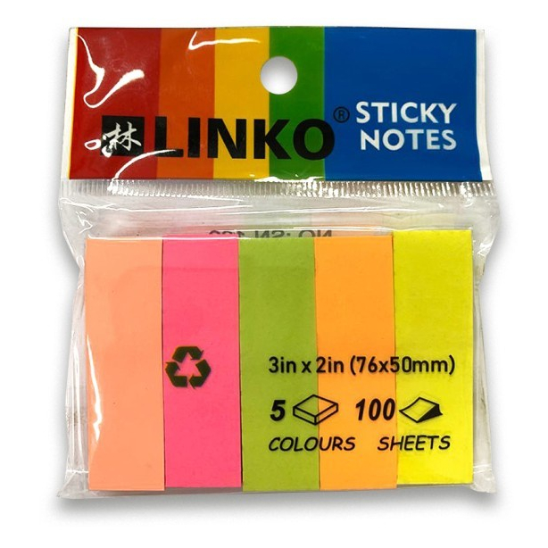 FILM MARKER / STICKY NOTES 76x50mm 5 COLORS / MEMO TEMPEL / PAGE MARKER ...