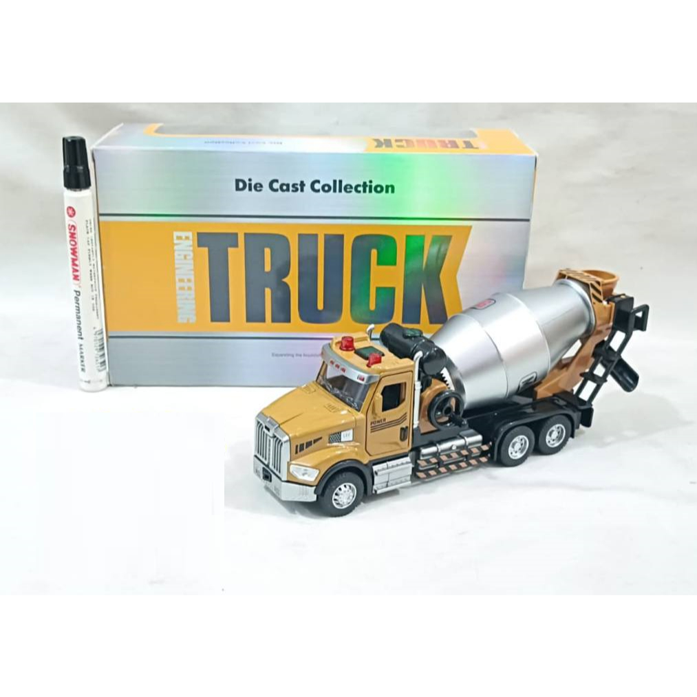 Diecast Miniature Construction Car Toy Heavy Equipment Truck Mixer ...