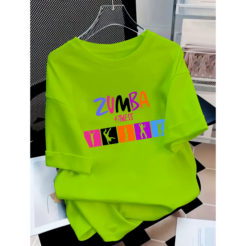 Zumba Motif Distro T-Shirt for Women, Jumbo Oversize, Stabilo Color ...