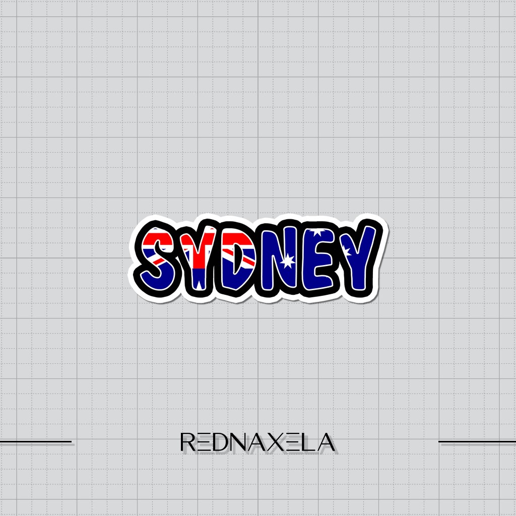Sydney Vinyl Sticker With Australian Flag Suitcase Sticker Outdoor ...