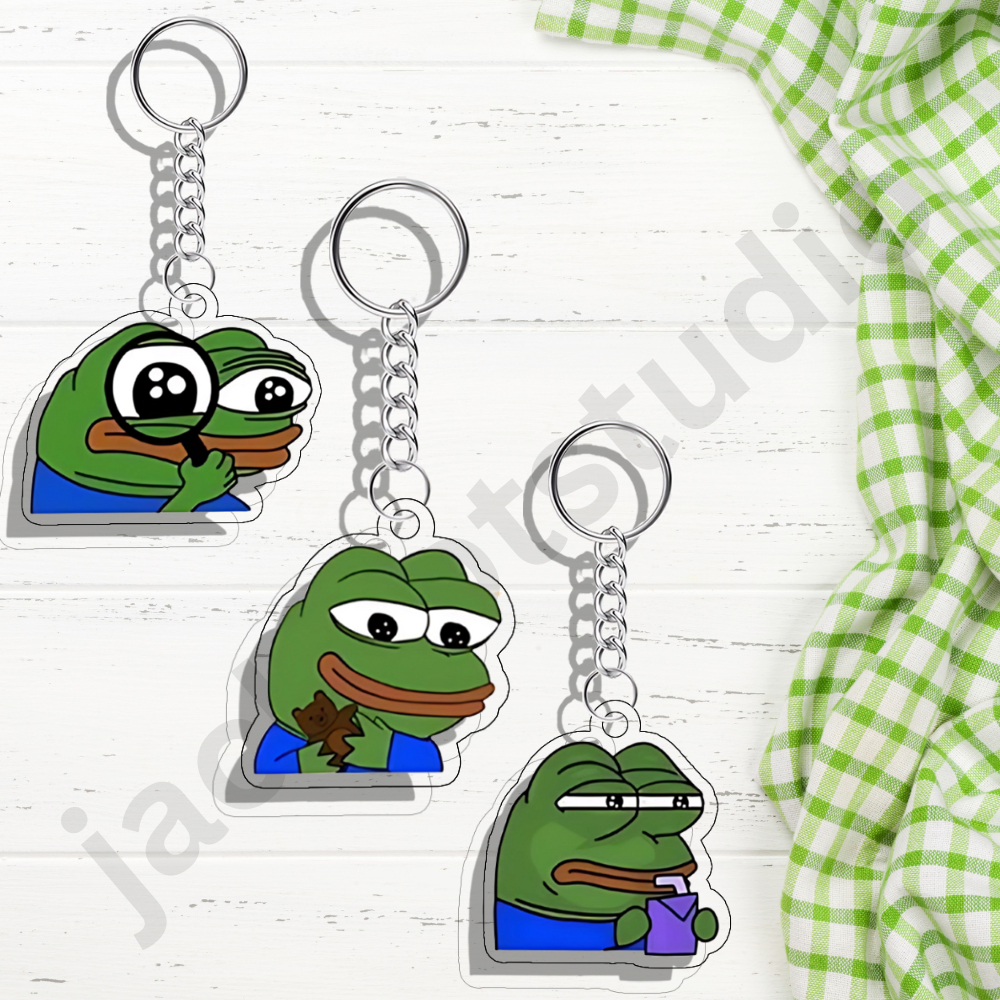 GANTUNGAN Pepe The Frog Meme Keychain | MEME Pepe the Frog Keychain UV ...