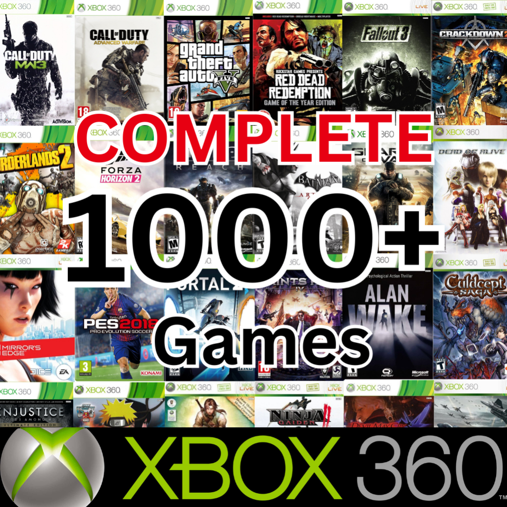 Xbox 360 RGH JTAG Complete Collection 1000+ Game (Can be played on Xbox ...