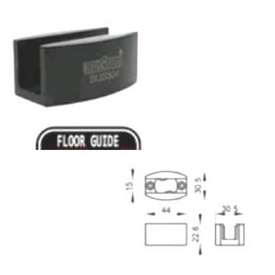 Glass Sliding Door Floor Guide Bottom SS02 Matt Black Bottom Guide ...