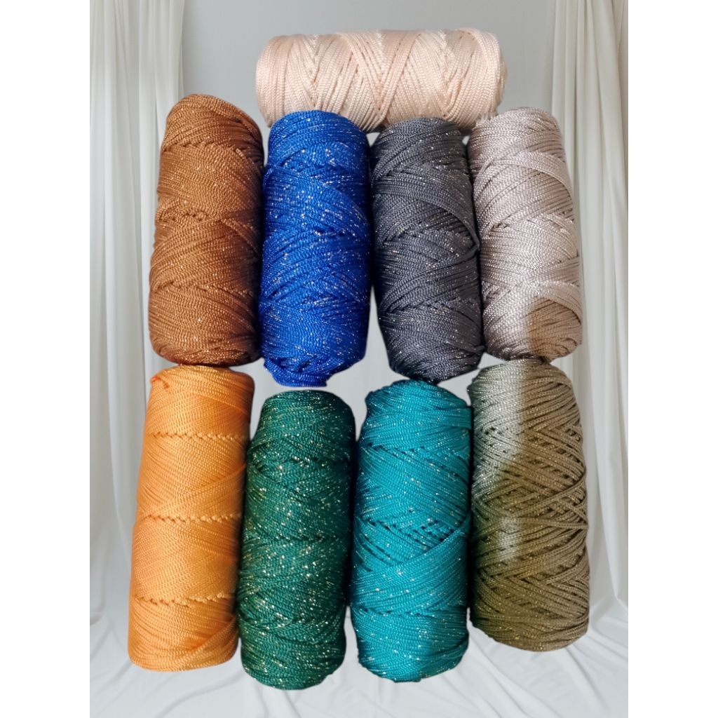 Poly kur glitar knitting yarn 2mm talikur glitar Polyester/ 200gram ...