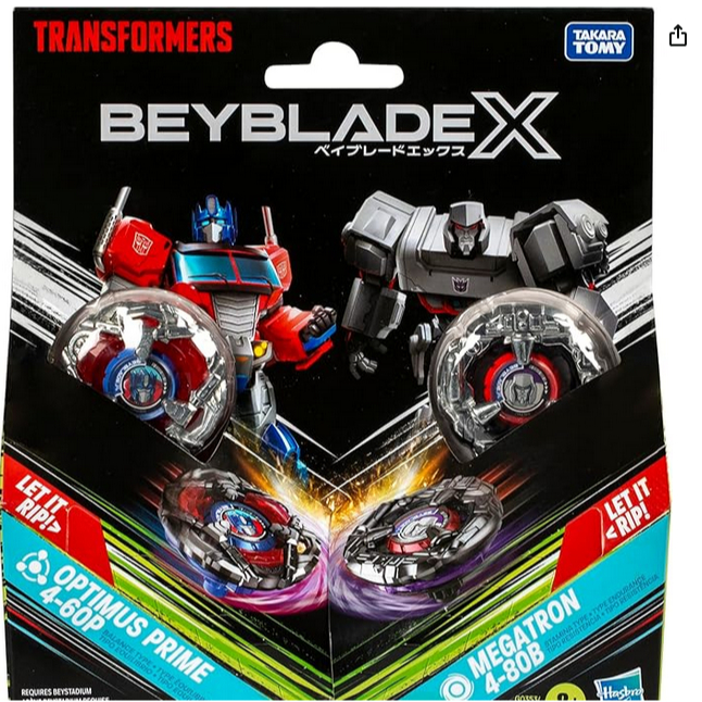 Beyblade X Transformers Collab Optimus Prime 4-60P vs. Megatron 4-80B ...
