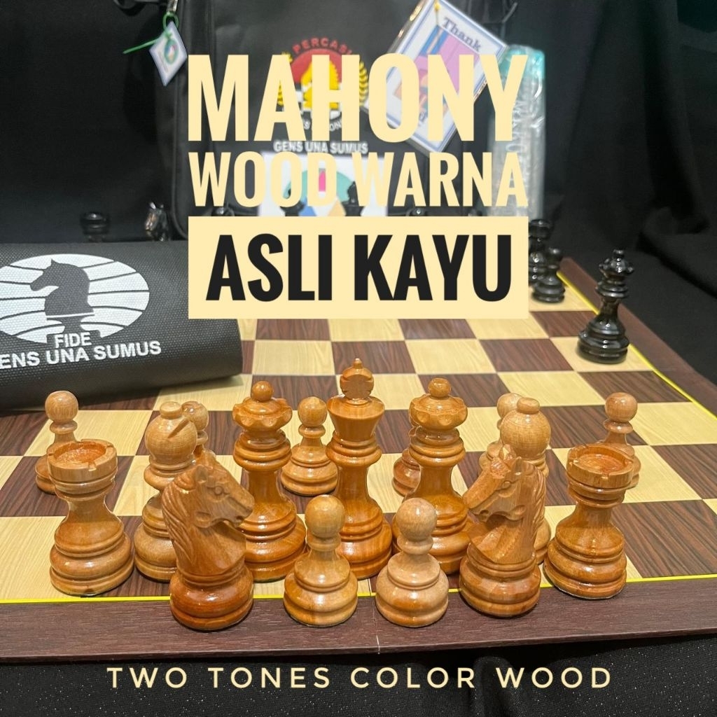 MAHONY Standard Wooden Fruit Chess Board Set PERCASI UMKM Products ...