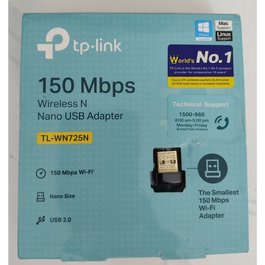 TP-LINK TL-WN725N Nano USB Wireless Adapter 150 Mbps TP-Link 725 Usb ...
