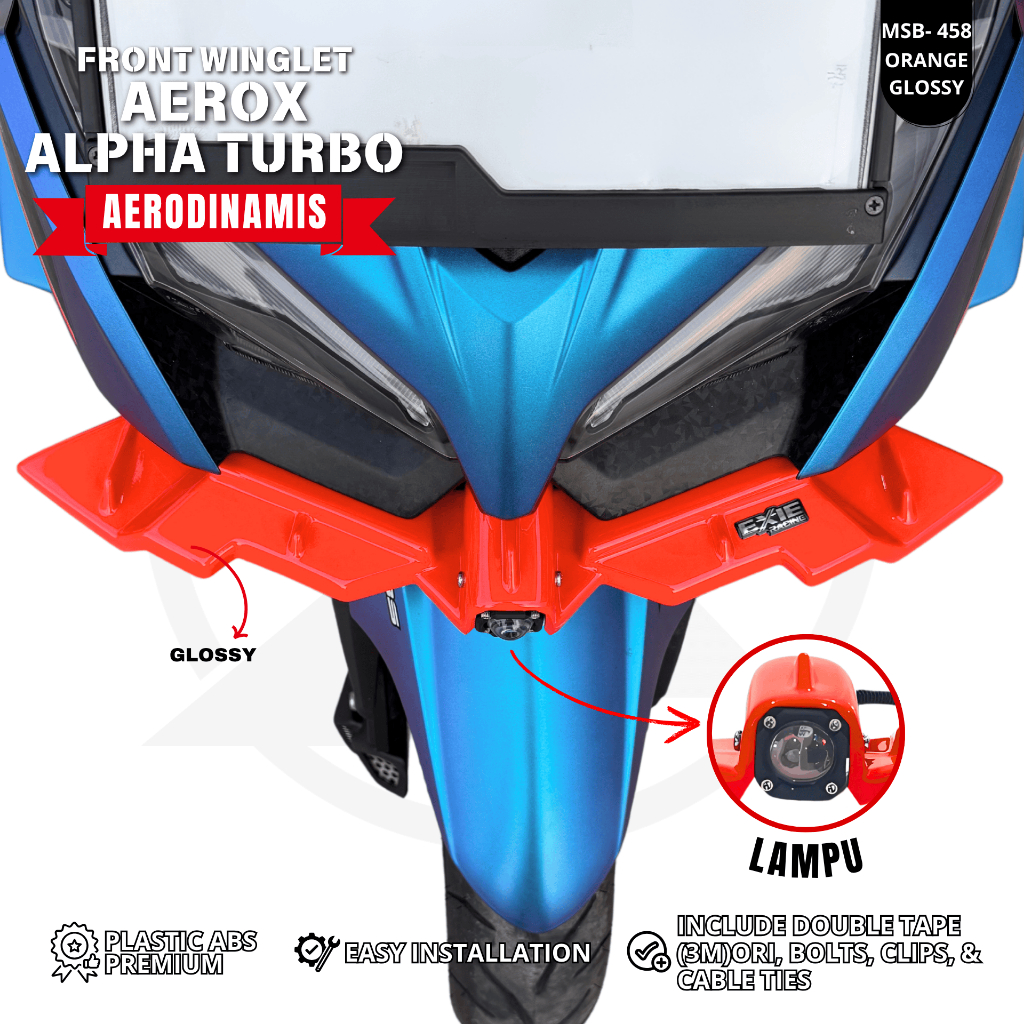 Aerox Alpha Turbo Winglet LED Light - Exie Art Motorcycle Front Winglet ...