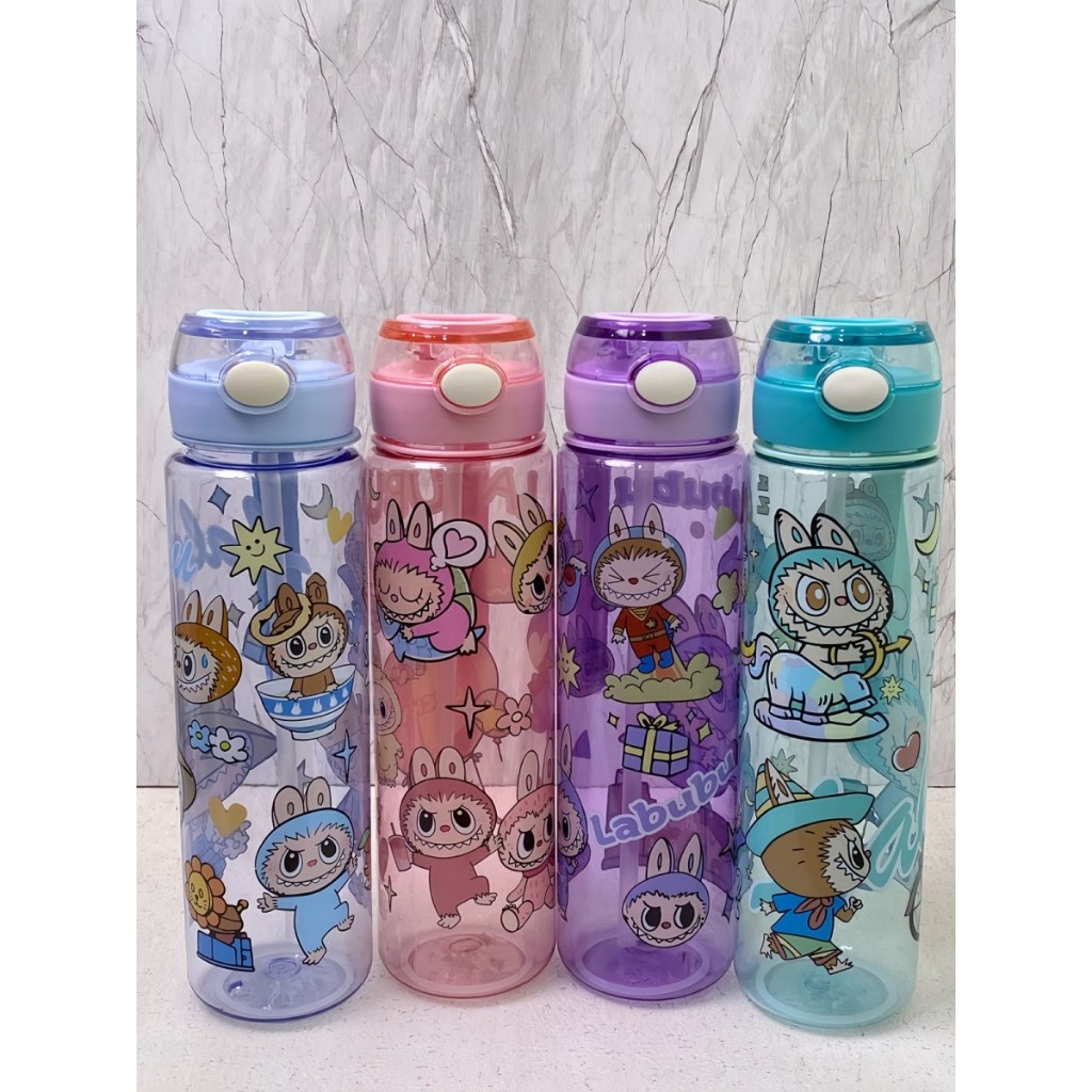 Clear Plastic Labubu Character Drinking Bottle / 750 ML Labubu Drinking ...