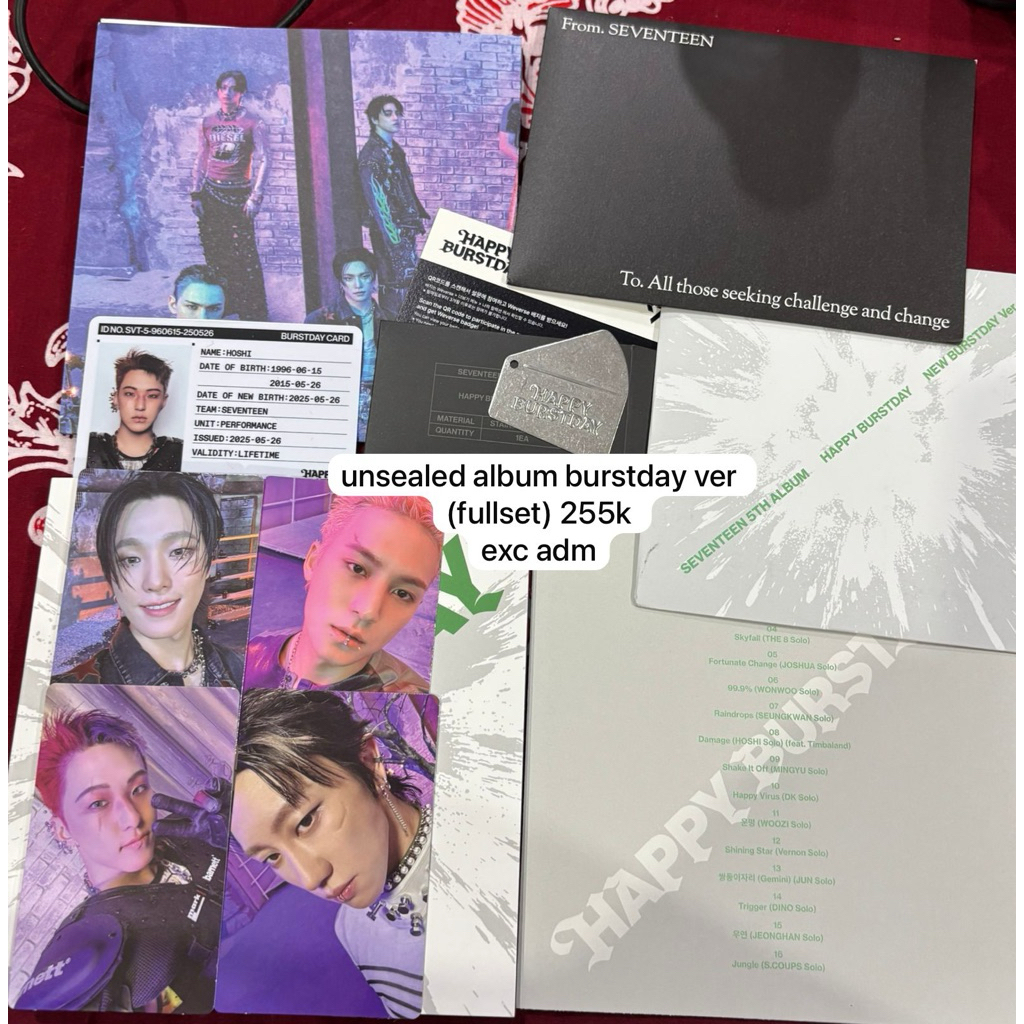 SEVENTEEN ALBUM HAPPY BURSTDAY UNCEALED FULLSET SVT ALBUM NEW BURSTDAY ...