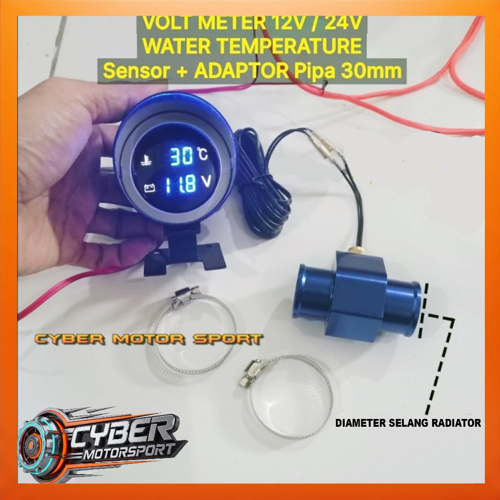 Water temperature. volt meter 12v 24v universal Gauge dashboard display ...