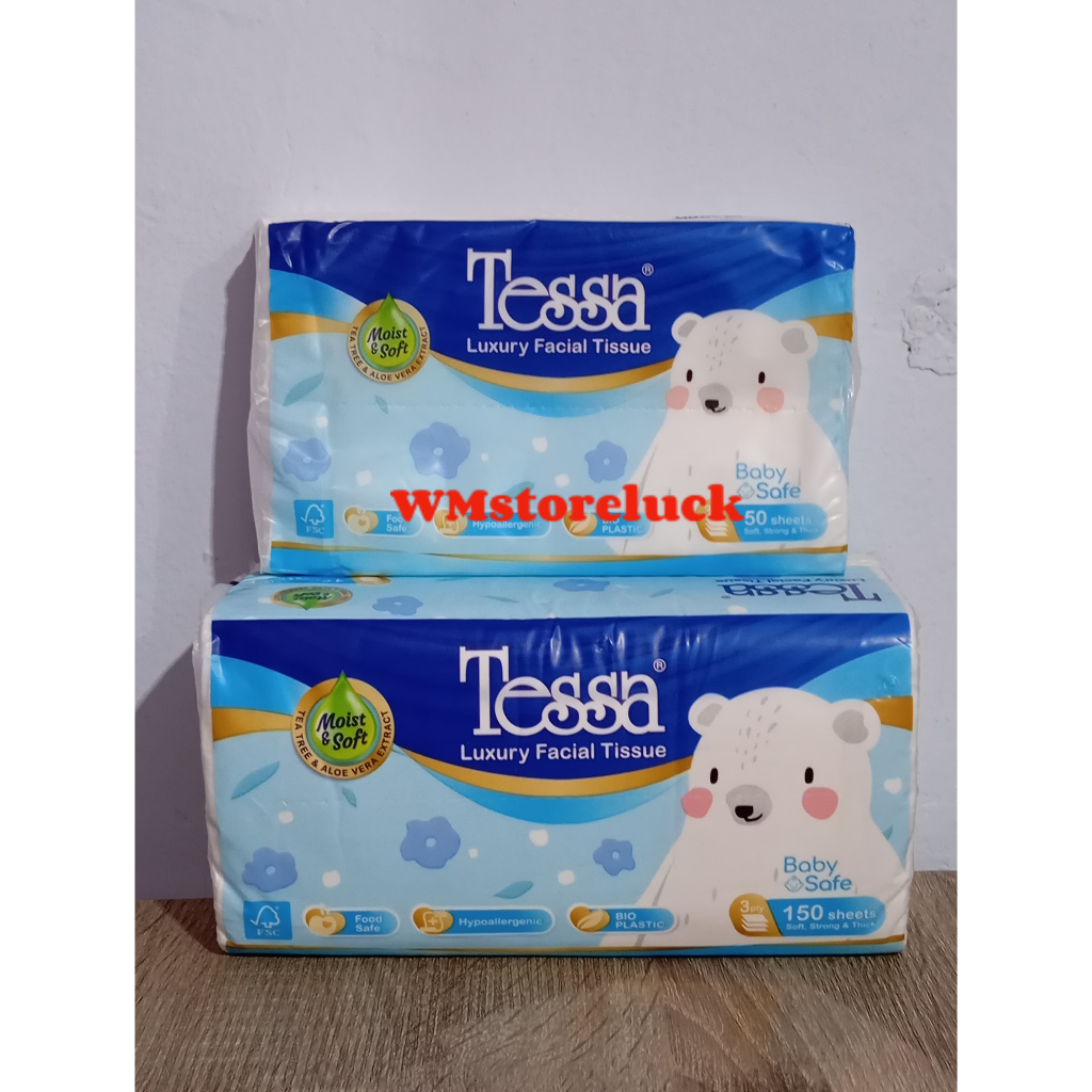 TESSA BABY SAFE TISSUE TP-10 TP-20 Moist & Soft Luxury Facial TISSUE ...