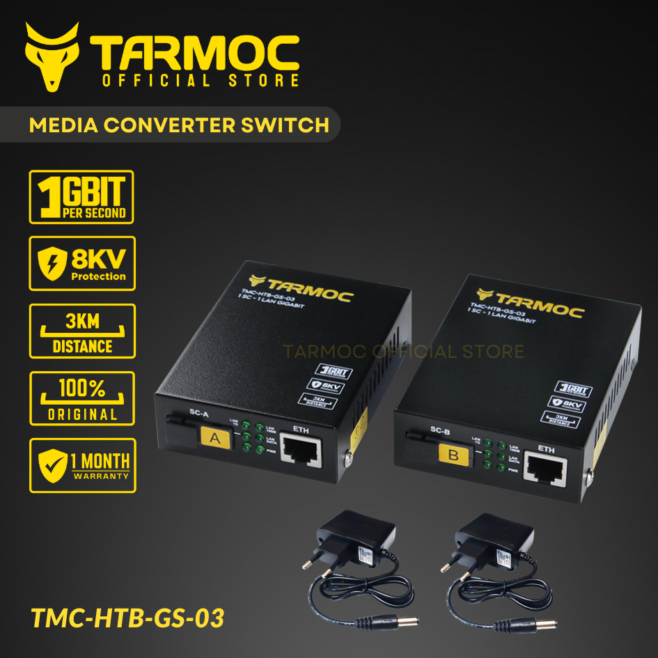 Tarmoc TMC-HTB-GS-03 | Media Converter 1 FO 1 LAN Gigabit | Shopee Malaysia