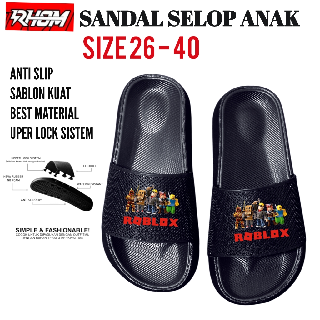 ROBLOX Kids' Slip-On Sandals Sizes 26 to 40 Boys & Girls Roblox Sandals ...