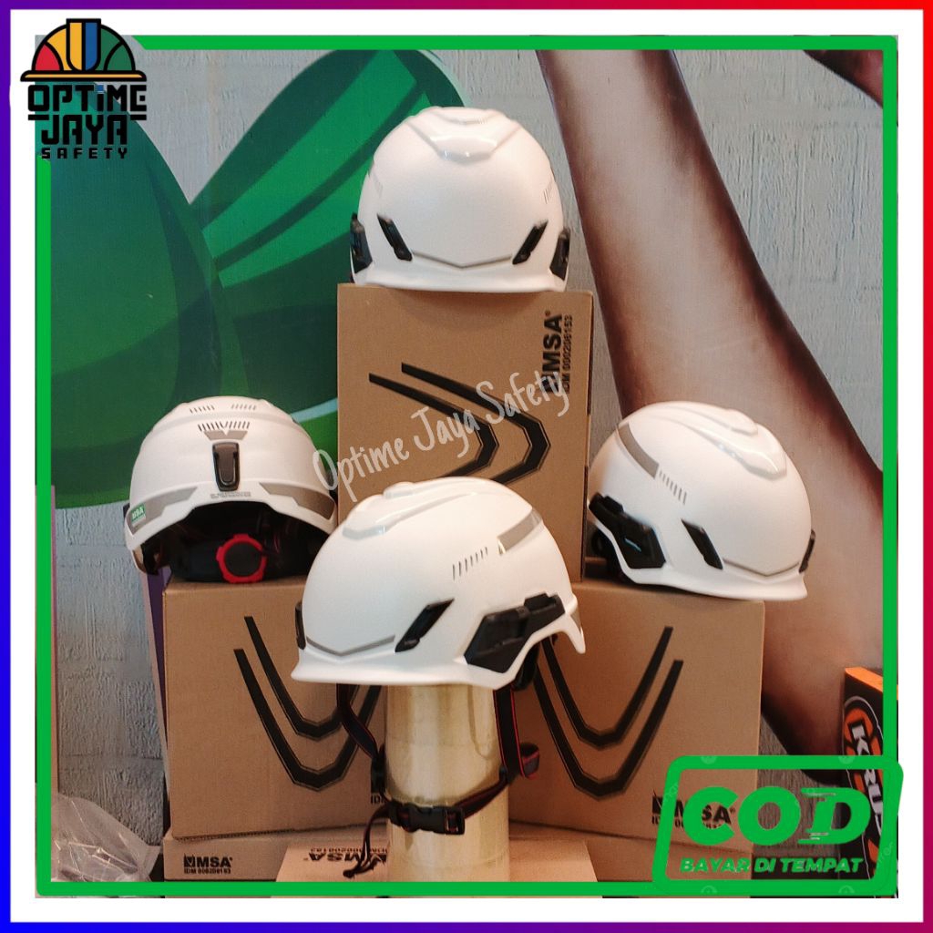 LOKAL MSA Climbing White Safety Helmet - MSA H1 Trivent Local SNI ...
