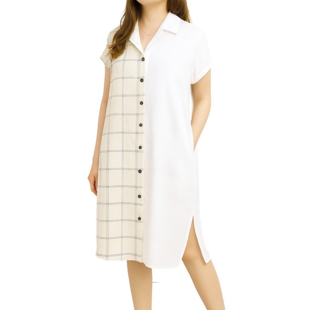 Jumbo Daster Dress, Simple and Elegant Style, Floral & Checkered Motif ...