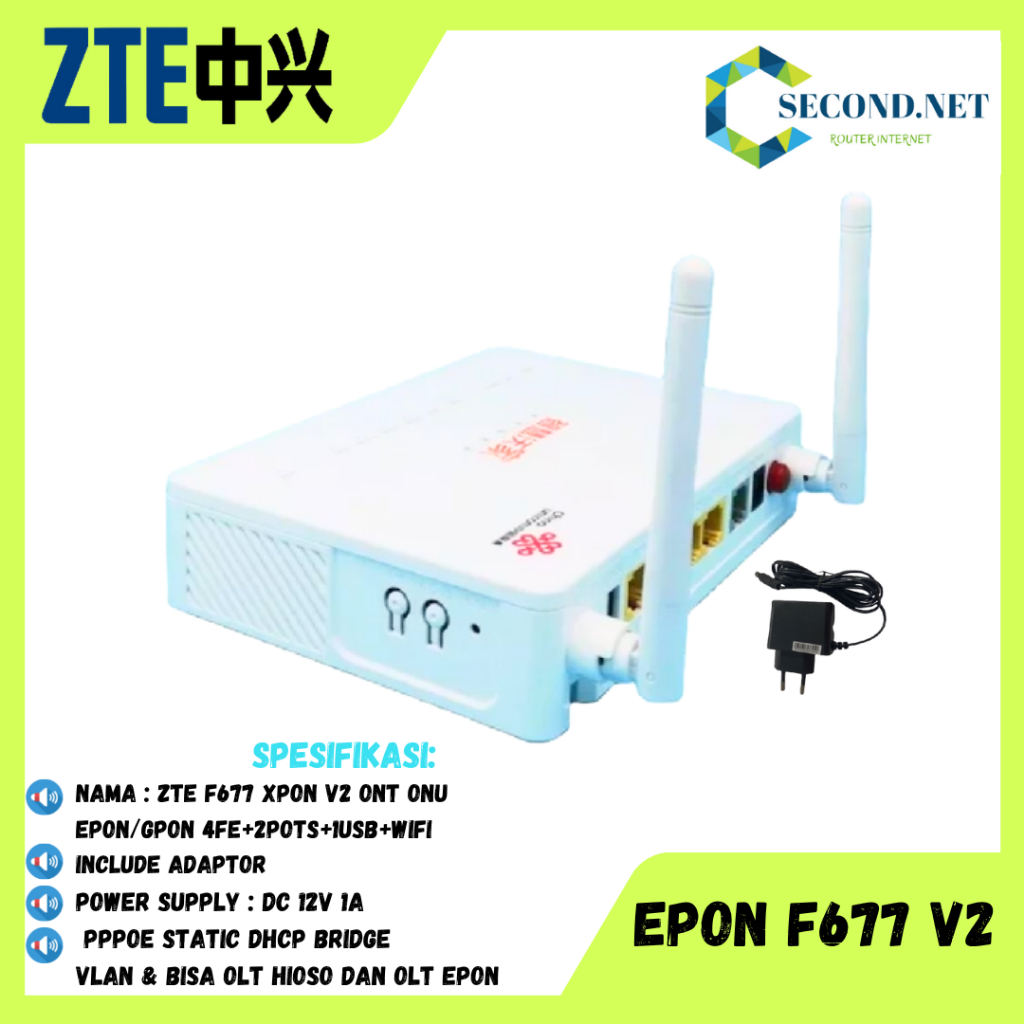 HIJAU Modem Ont F677 V2 XPON Epon Gpon 1G 1Usb 4Fe Support OMCI ...